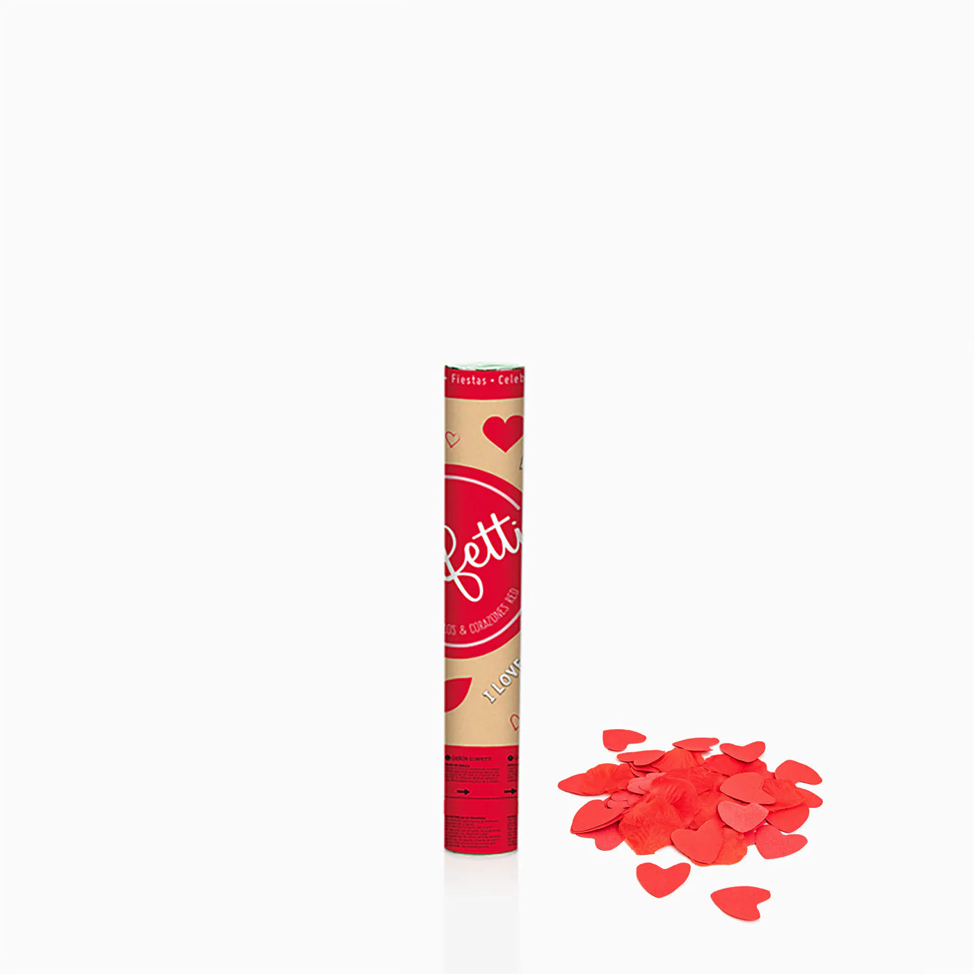 Cañón confeti corazón rojo – La Fiesta de Olivia