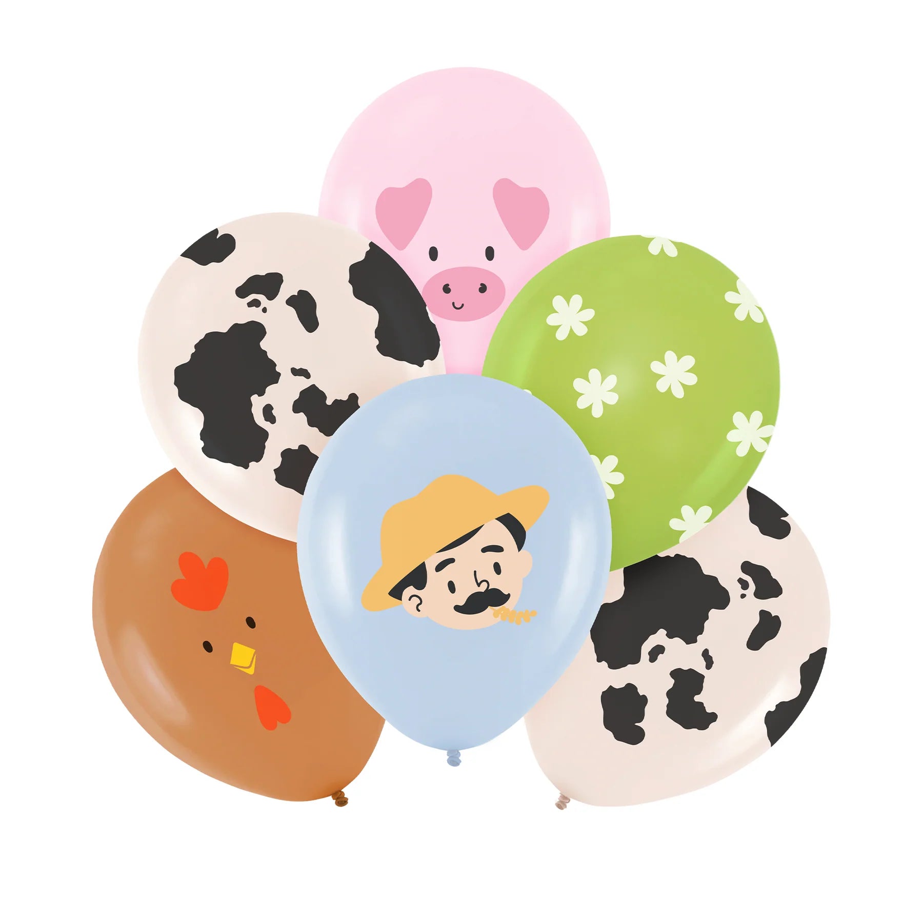Mix globos ECO granja /6 uds. – La Fiesta de Olivia