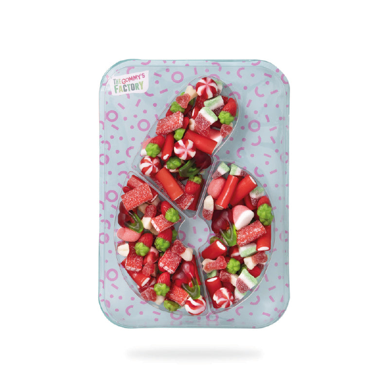 Número 6 de golosina XL Rojo – La Fiesta de Olivia