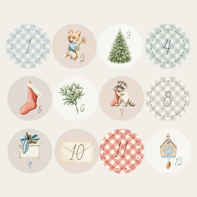 Pegatinas para Calendario de Adviento Petit Nöel – La Fiesta de Olivia