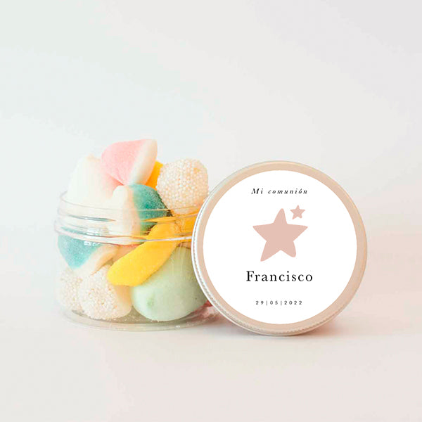 Personalized dusty pink star jar – La Fiesta de Olivia